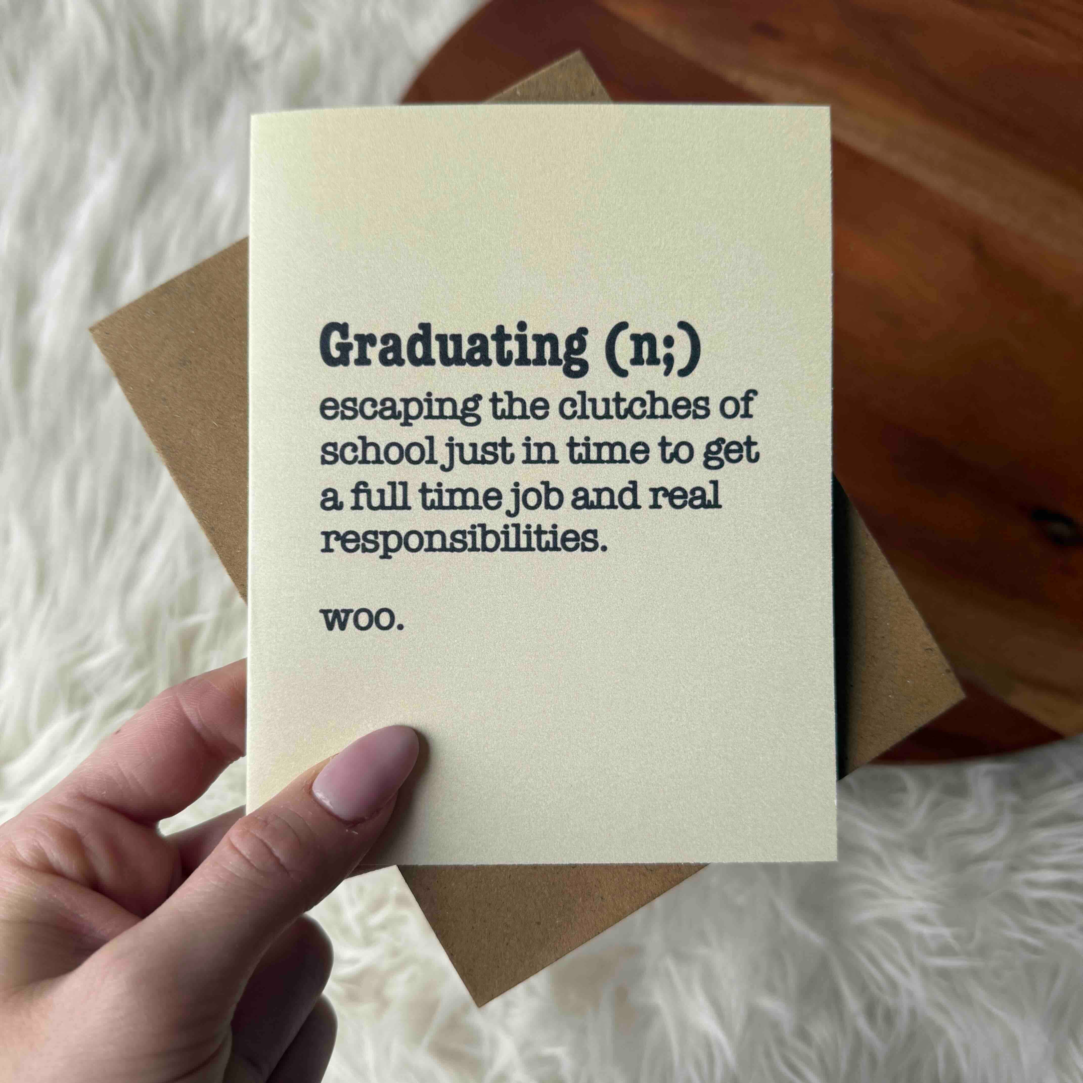 Graduation Definition Funny Grad Card