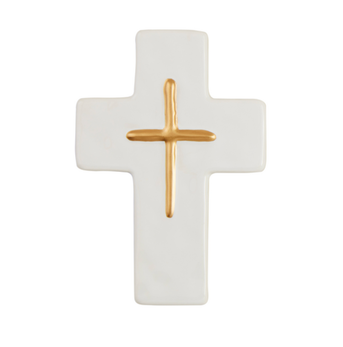 White Ceramic Cross with Gold - 3 Styles