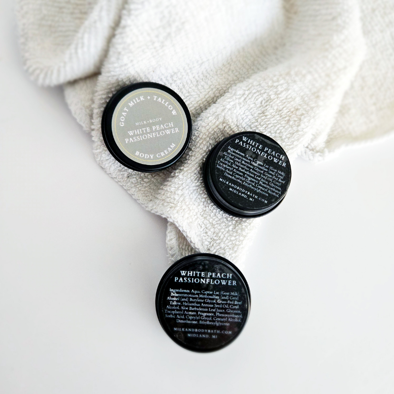 Mini Goat Milk + Tallow Body Cream | White Peach