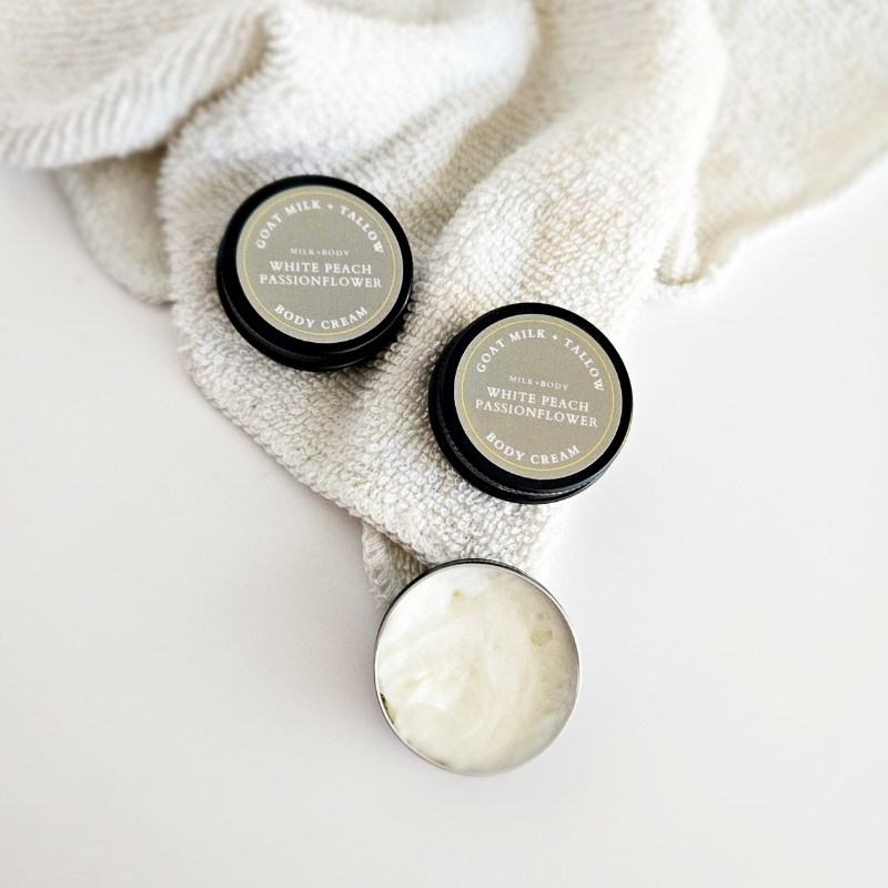 Mini Goat Milk + Tallow Body Cream | White Peach