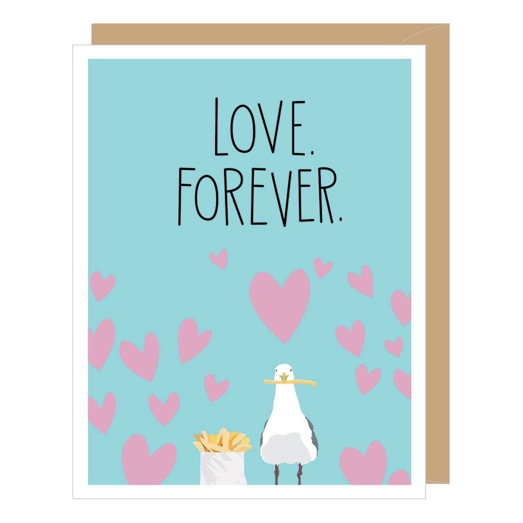 "Love Forever" Seagull Valentine's Day Card