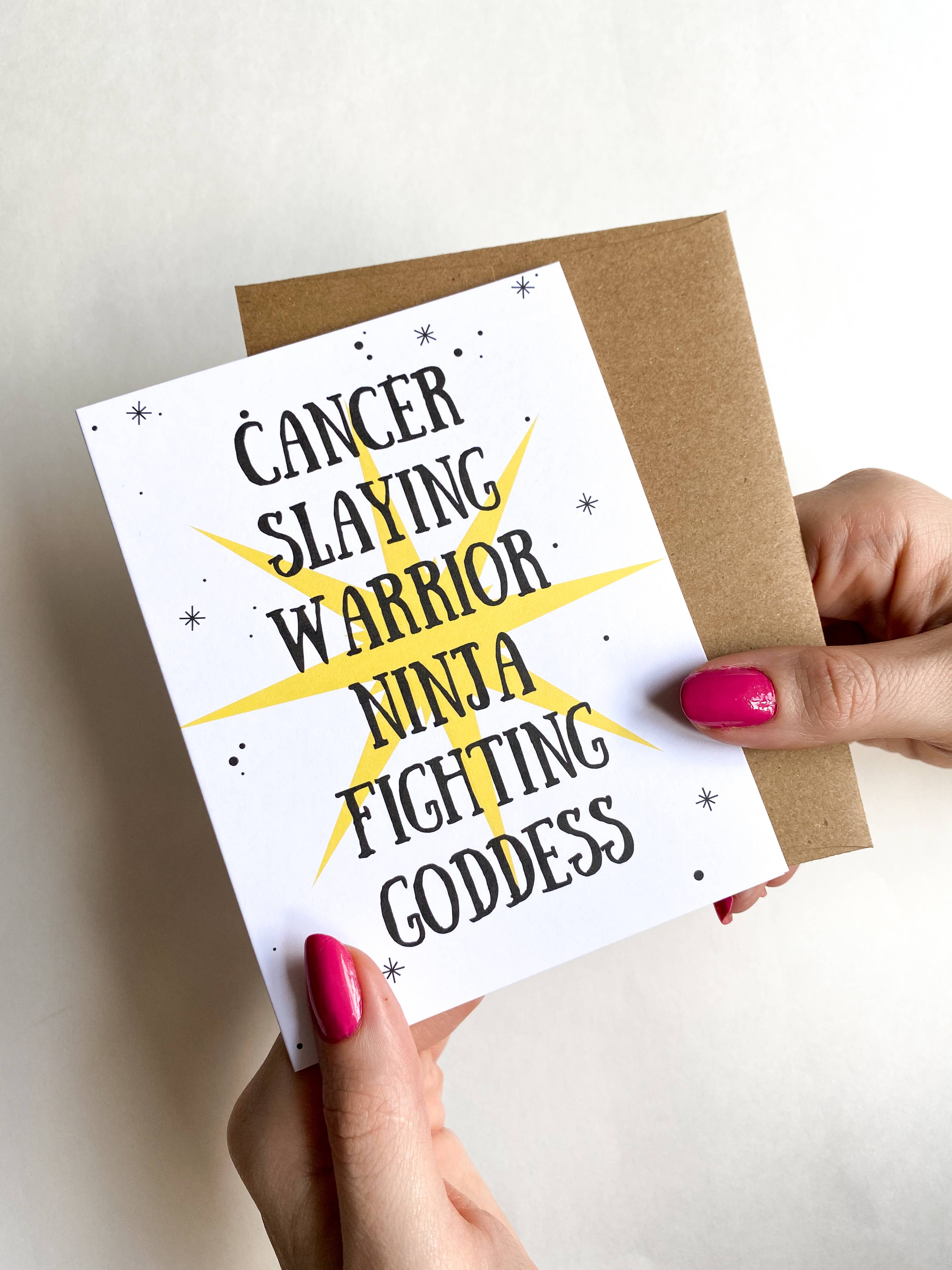 "Cancer Slaying Warrior Ninja Fighting Goddess" Cancer Greeting Card