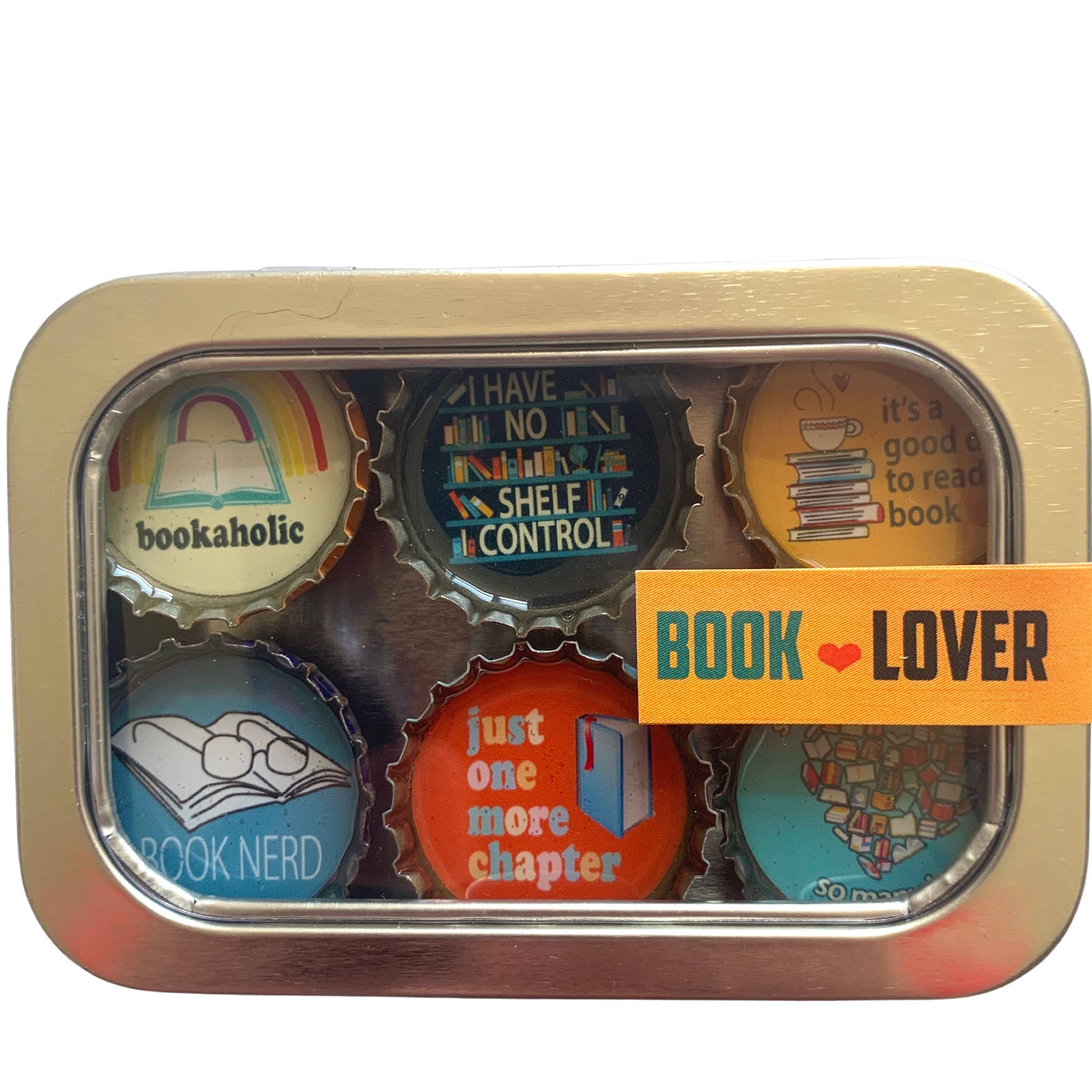 Upcycled "Book Lover Magnets - Six Pack